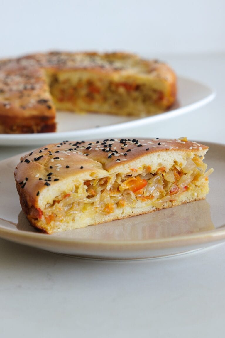 Quick and Easy Russian Cabbage Pie - The Cooking Foodie