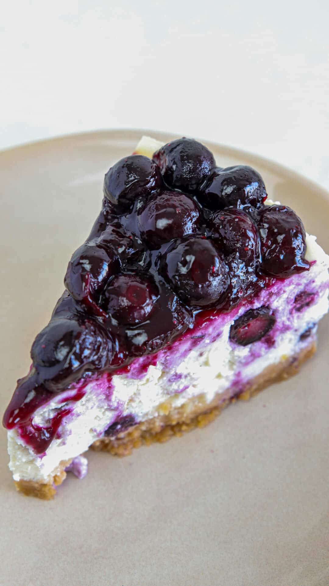 Easy Baked Blueberry Cheesecake with Blueberry Sauce - The Cooking Foodie