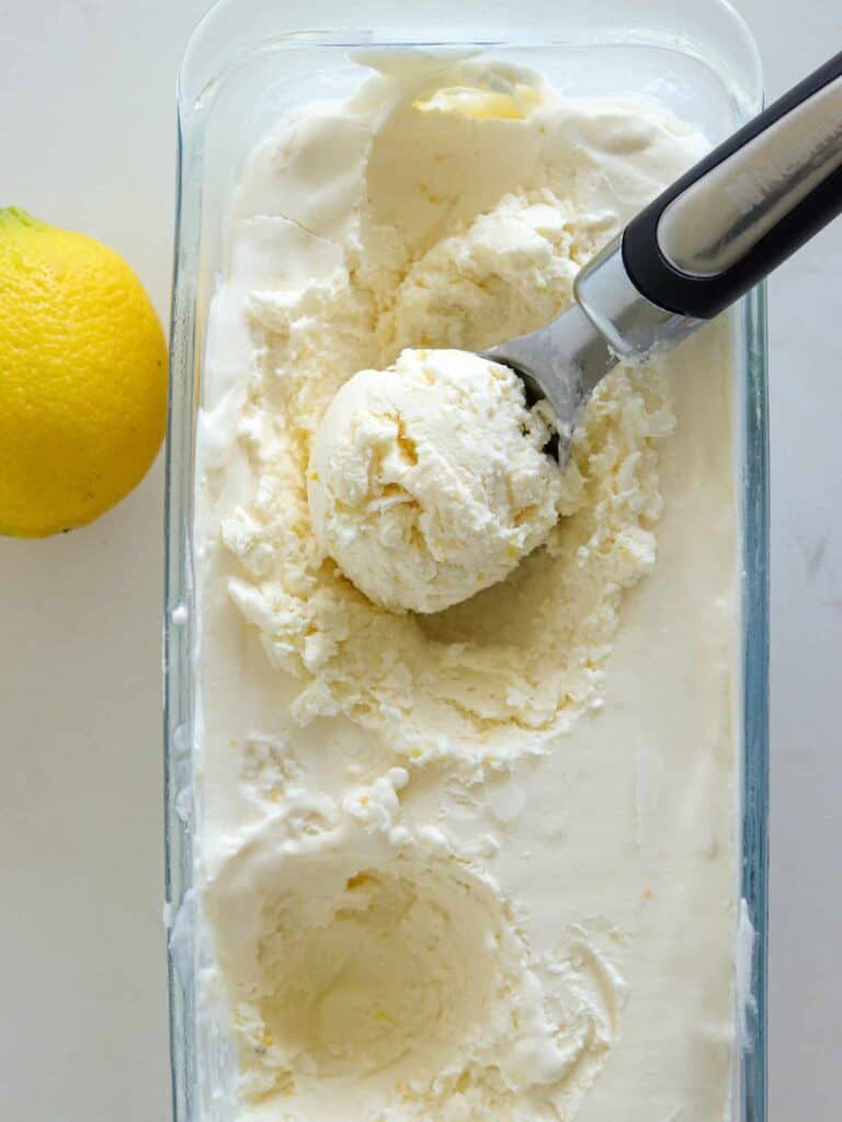 3-Ingredient Lemon Ice Cream Recipe - The Cooking Foodie