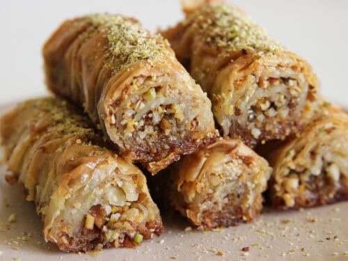 Easy Baklava Rolls Recipe – Crispy Greek Saragli with Three Nuts - The ...
