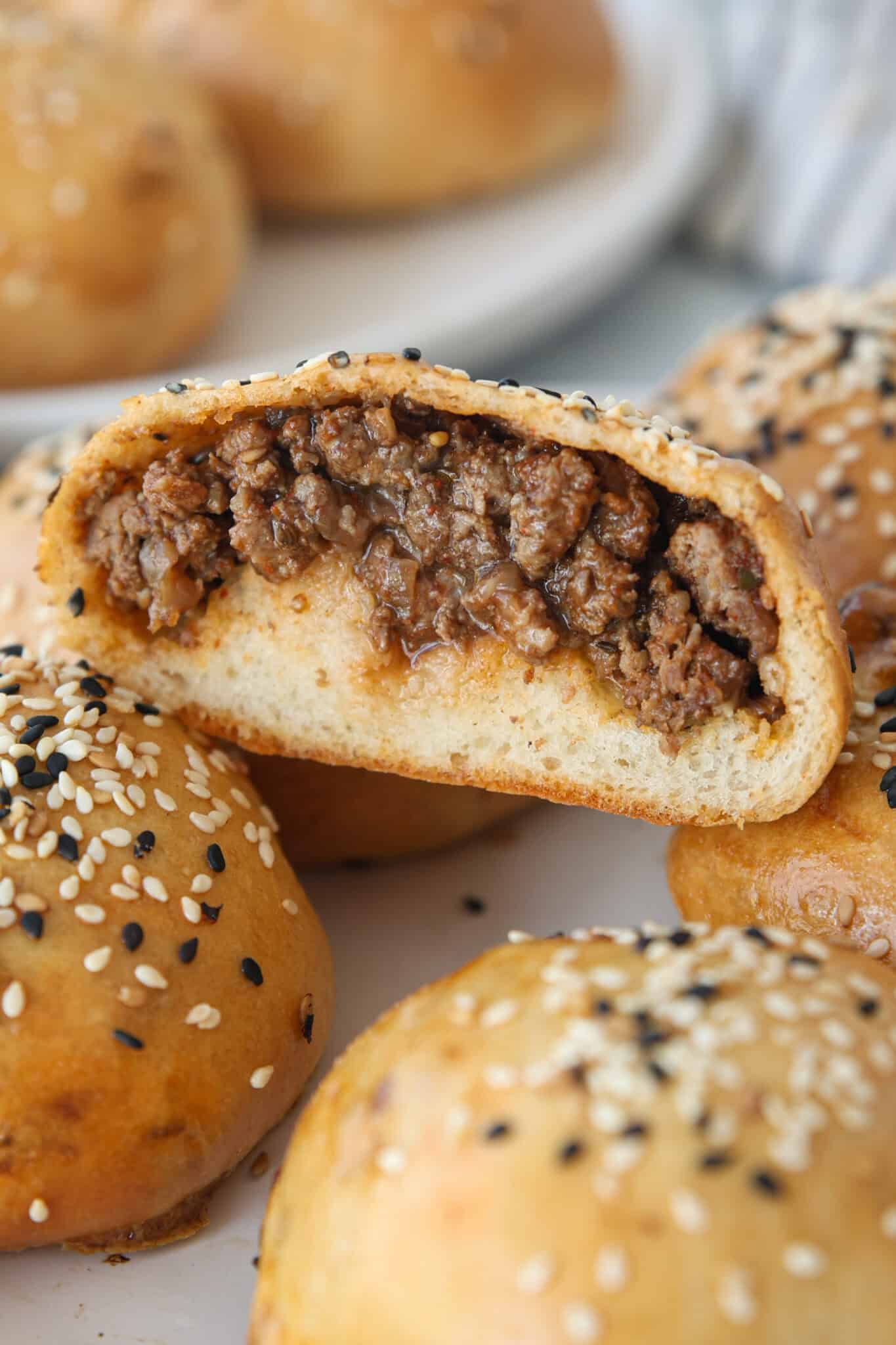 Easy Baked Meat Buns | Soft & Juicy - The Cooking Foodie